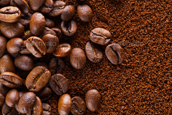 Coffee grind texture background , banner. coffee powder abstract ...