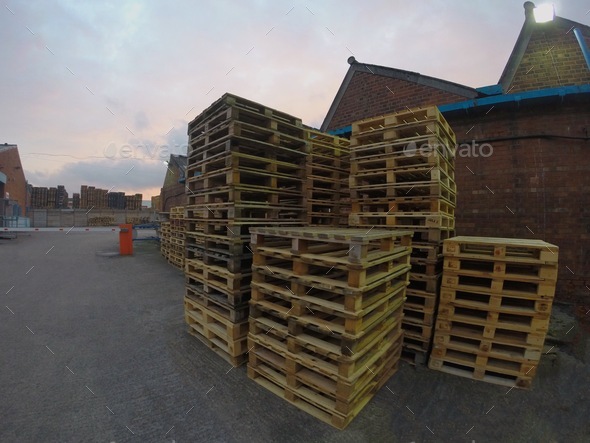 Pallets in a yard Stock Photo by Dobbidodarr | PhotoDune