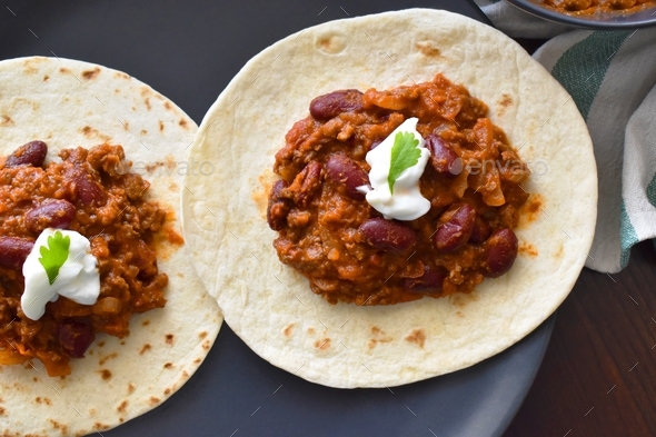 Chilli con carne with Tortillas. Stock Photo by Maliflower73 | PhotoDune