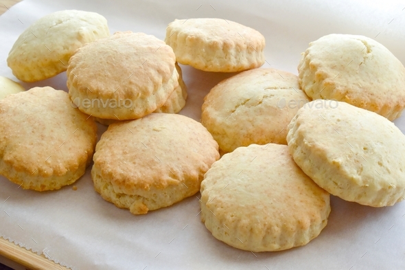 Scones on parchment paper. Stock Photo by Maliflower73 | PhotoDune