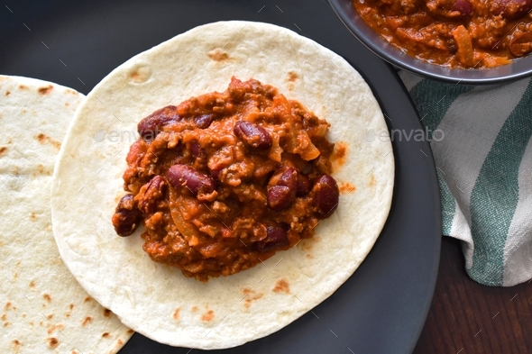 Chilli con carne with Tortillas. Stock Photo by Maliflower73 | PhotoDune