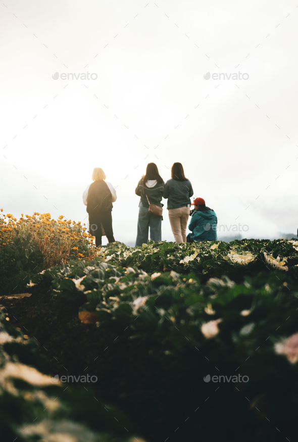 From behind, group of friends Stock Photo by ajbuenavista | PhotoDune