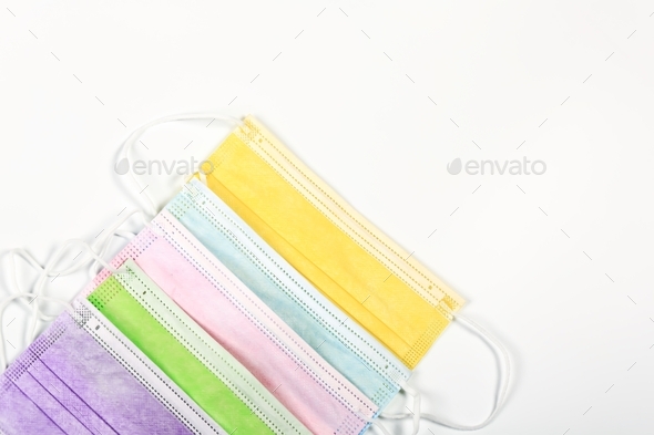 set of multi-colored medical masks Stock Photo by sabyna75 | PhotoDune