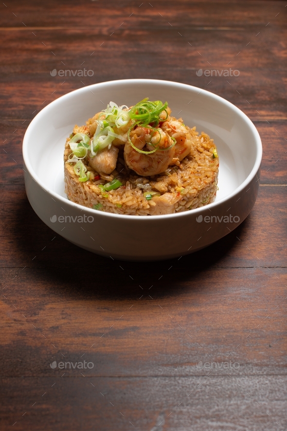 Chaufa rice. Peruvian cuisine. Chifa style. Latin American cuisine ...