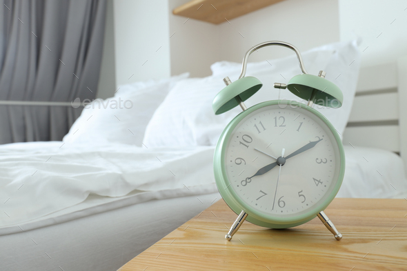 Concept of Good Morning, interior with alarm clock Stock Photo by ...