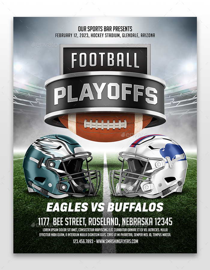 American Football Playoffs Flyer Template, Print Templates | GraphicRiver