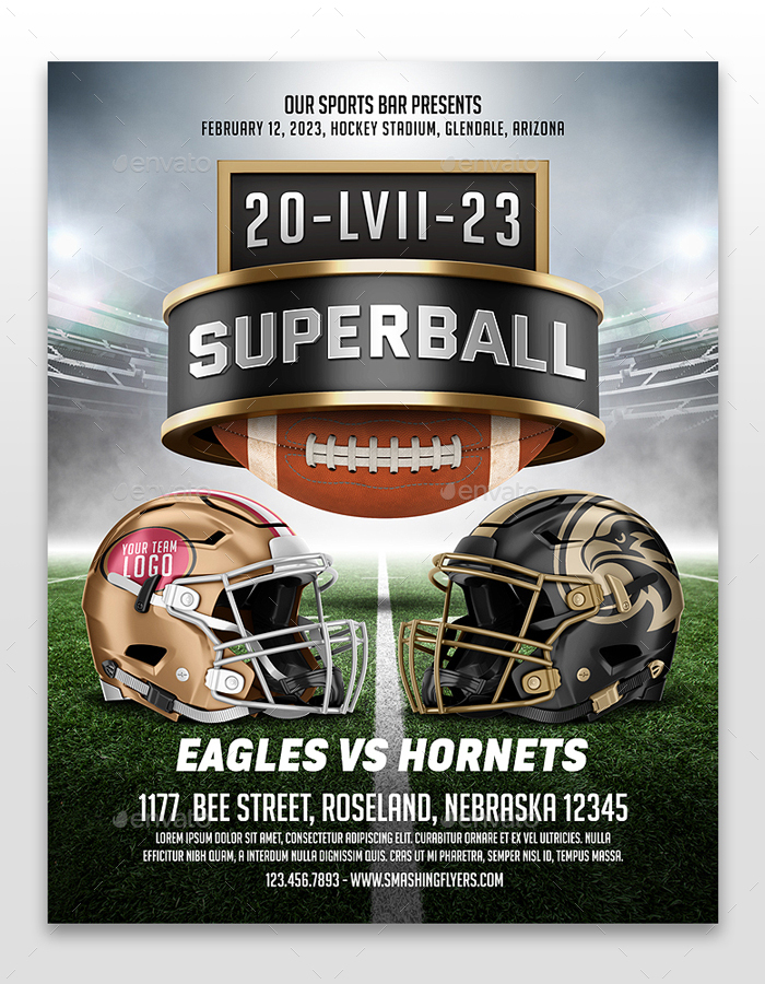 American Football Playoffs Flyer Template, Print Templates | GraphicRiver