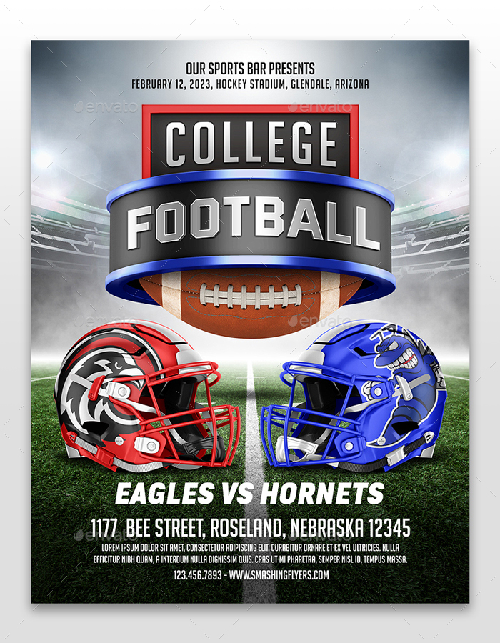 American Football Playoffs Flyer Template, Print Templates | GraphicRiver