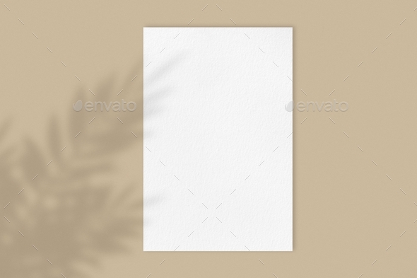 Front view a4 paper sheet with copy space, blank white poster mockup on ...