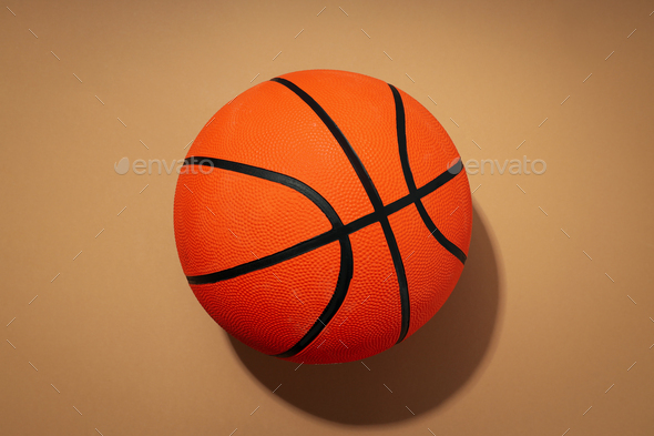 Basketball ball on beige background, concept of balls Stock Photo by ...