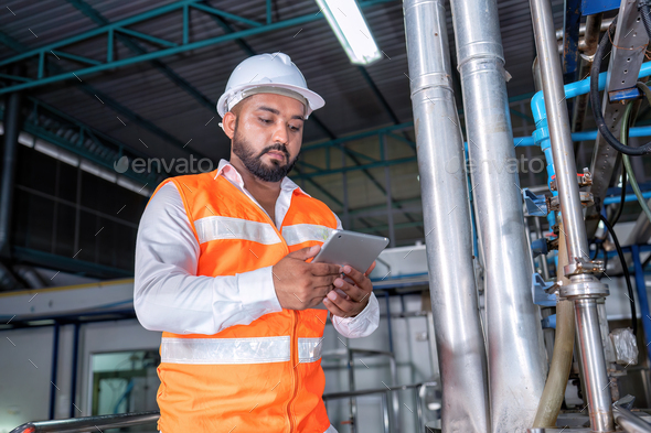 Mechanical engineer inspection pipe tube connection commissioning ready ...