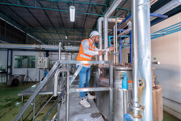 Mechanical engineer inspection pipe tube connection commissioning ready ...