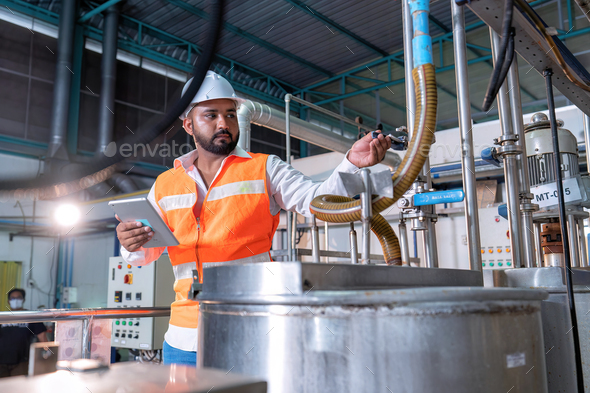 Mechanical engineer inspection pipe tube connection commissioning ready ...