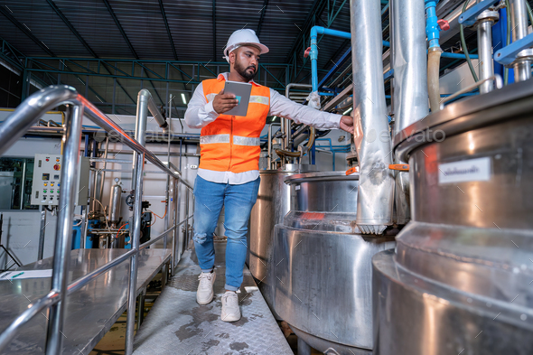 Mechanical engineer inspection pipe tube connection commissioning ready ...