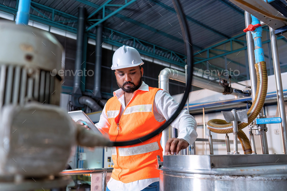 Mechanical engineer inspection pipe tube connection commissioning ready ...