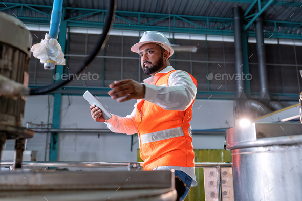 Mechanical engineer inspection pipe tube connection commissioning ready ...