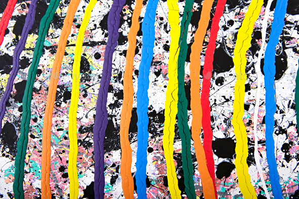 Abstract painting. Splashes and stripes of paint Stock Photo by ...