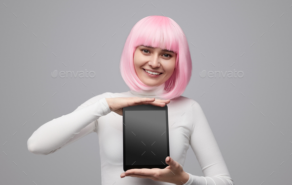Smiling android presenting tablet Stock Photo by kegfire | PhotoDune