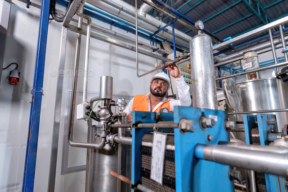 Mechanical engineer inspection pipe tube connection commissioning ready ...