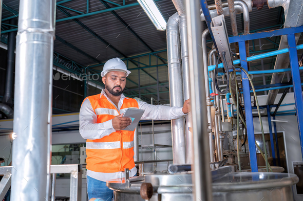 Mechanical engineer inspection pipe tube connection commissioning ready ...