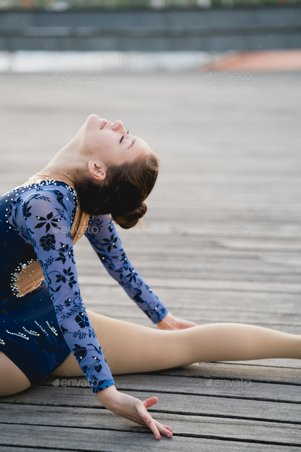 rhythmic gymnast outdoors in Barcelona Stock Photo by kikea3 | PhotoDune