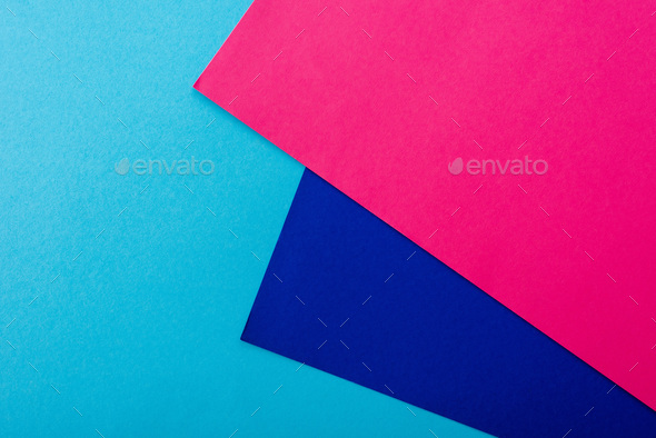 abstract geometric background with pink, blue paper Stock Photo by ...