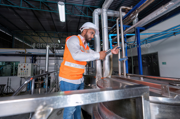 Mechanical engineer inspection pipe tube connection commissioning ready ...