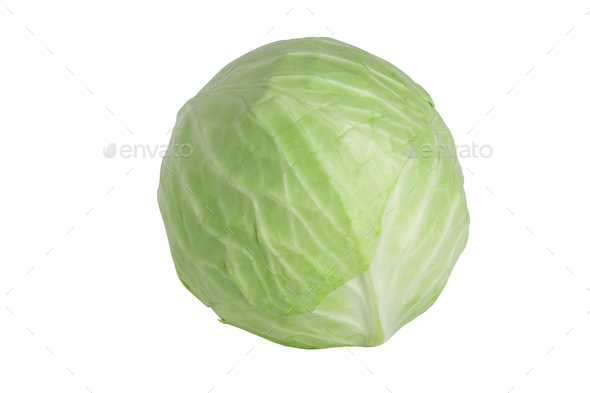 Green round cabbage isolated on white background Stock Photo by IrynaTolm