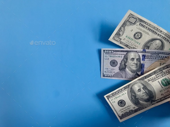 Money || Business || Inflation || Bills || Blue background ...