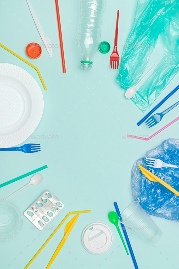 Frame from various plastic waste Stock Photo by kegfire | PhotoDune