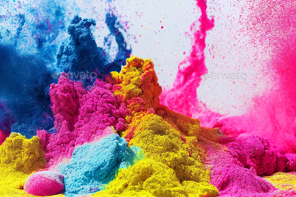 colorful holi paint powder explosion festival background Stock Photo by ...