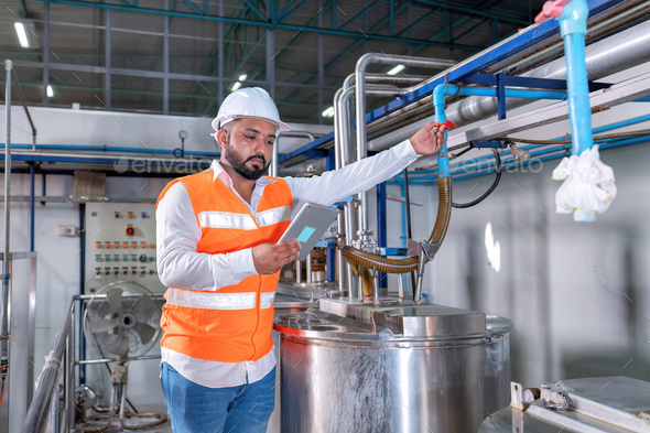 Mechanical engineer inspection pipe tube connection commissioning ready ...