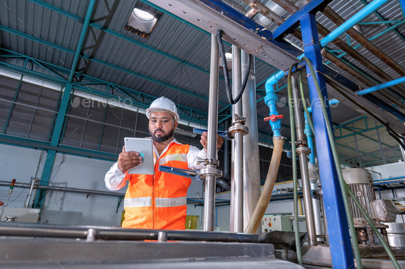 Mechanical engineer inspection pipe tube connection commissioning ready ...