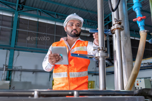 Mechanical engineer inspection pipe tube connection commissioning ready ...