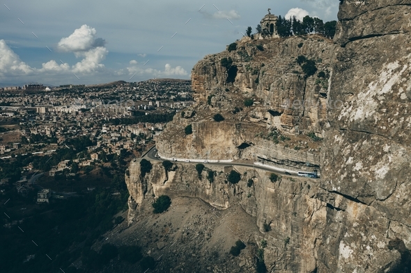City built on a mountain Stock Photo by Lemnaouer | PhotoDune