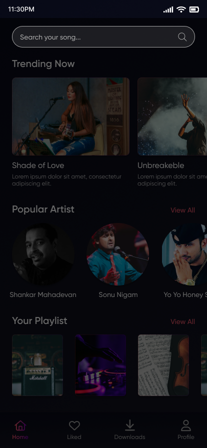 SoundTap - Fresh & Dark Flutter App Ui Template of Music Player by jpatgir
