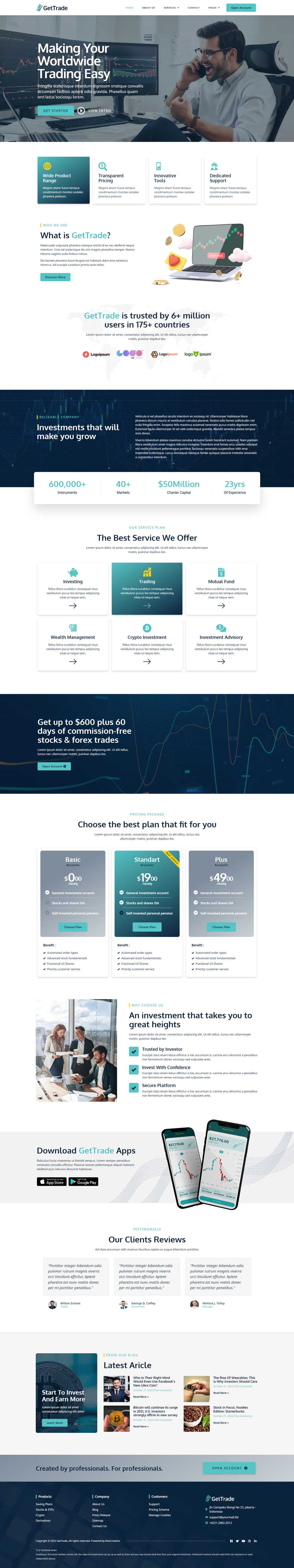 GetTrade - Trading & Investment Elementor Template Kit by moxcreative