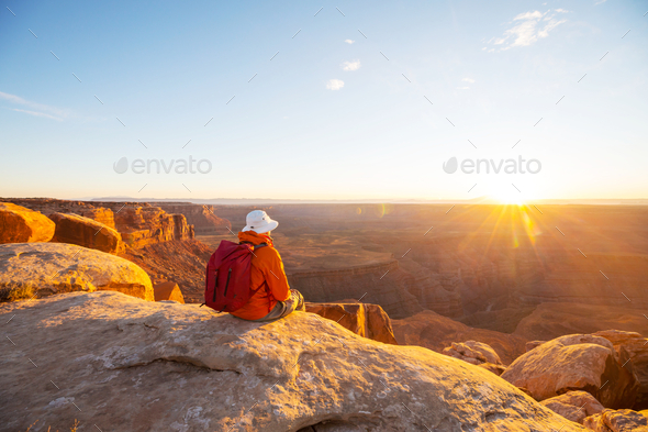 Hike on sunset Stock Photo by Galyna_Andrushko | PhotoDune