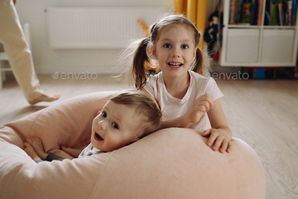 smiling happy kids at home Stock Photo by uraneva | PhotoDune