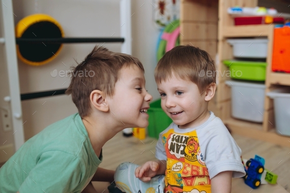 happy children playing together at home Stock Photo by uraneva | PhotoDune