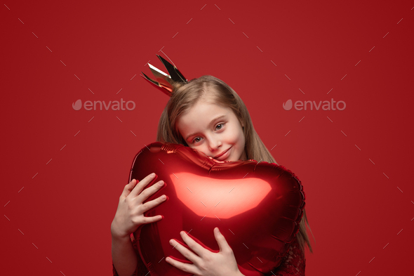 Little princess hugging balloon Stock Photo by kegfire | PhotoDune
