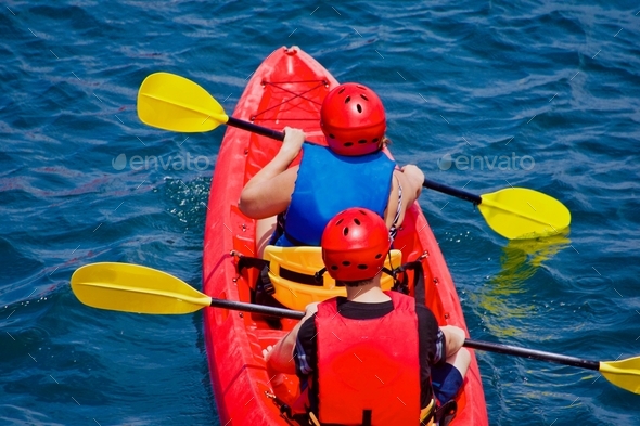 People in a kayak in the ocean Stock Photo by TonyTheTigersSon | PhotoDune