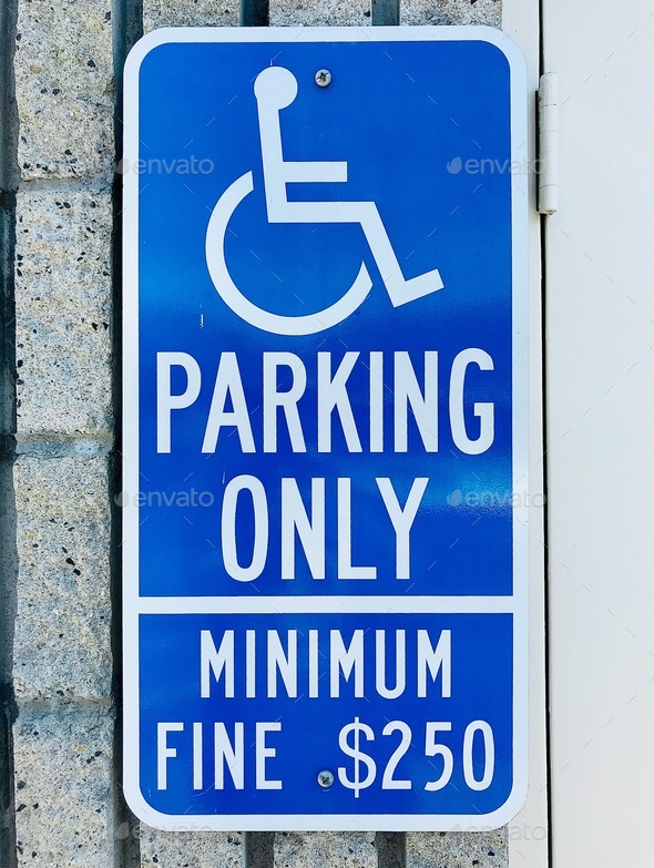 Handicapped parking only sign Stock Photo by TonyTheTigersSon | PhotoDune