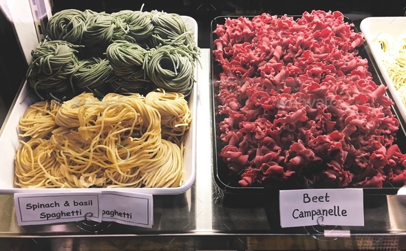 Freshly made, colorful pasta!!! Italian food! Carbs! Stock Photo by ...