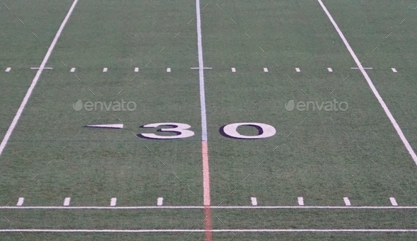 The 30 yard line, football field Stock Photo by TonyTheTigersSon ...