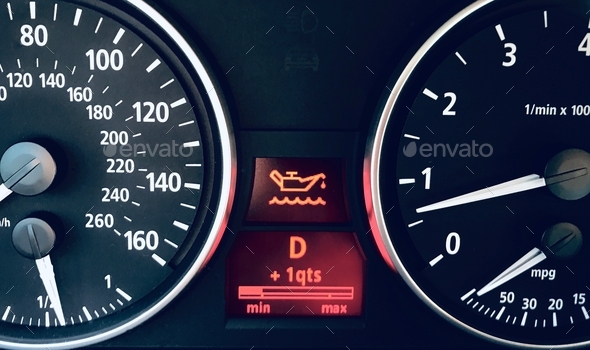 Car engine oil dashboard warning light Stock Photo by TonyTheTigersSon