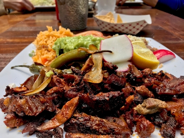 Amazing and delicious Mexican food Al Pastor plate Stock Photo by ...