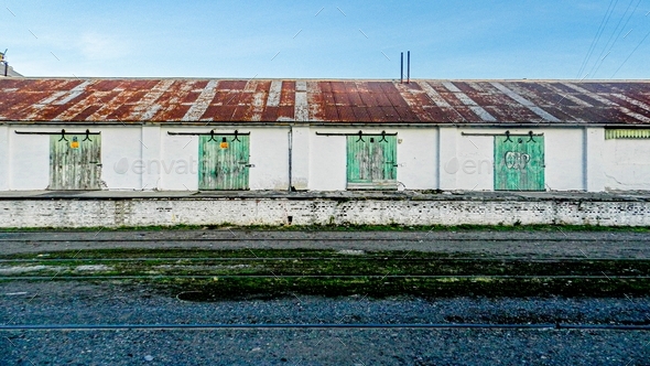 Rustic depot at a train station in the countryside Stock Photo by ...
