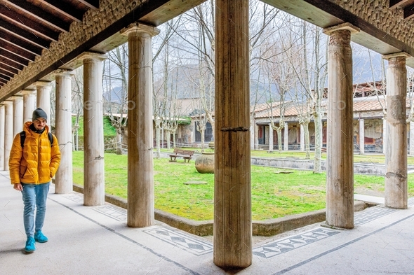 Generation z in ancient roman building Stock Photo by valeriabottos
