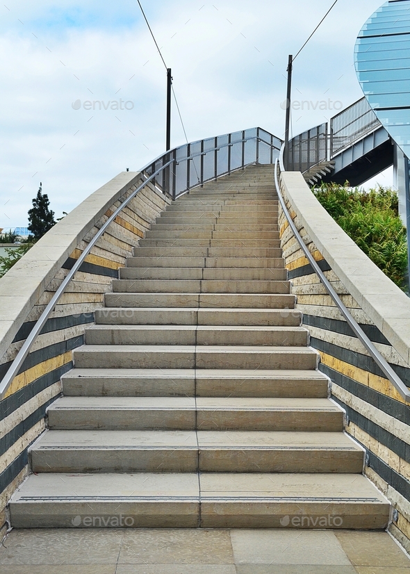 Stairs, steps, staircase going up outdoors Stock Photo by kathkarnowski
